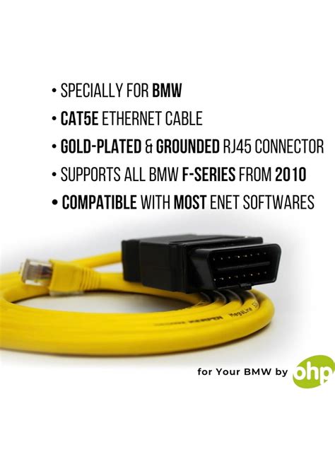 Ohp Enet Cable Kabel Bmw Obd Icom Ista Bootmod3 Bimmercode F Series Obd2 Heavy Duty