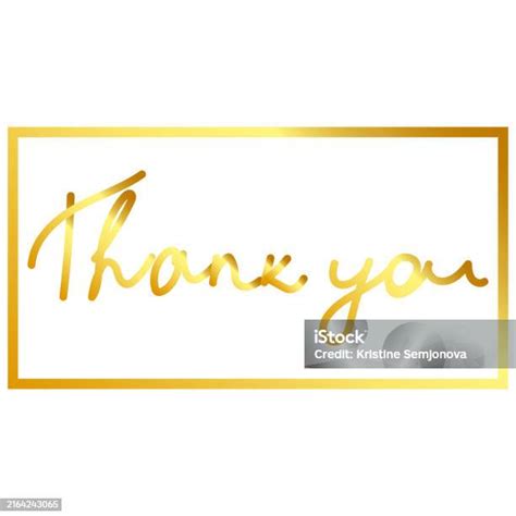 감사합니다 직사각형 프레임 벡터 일러스트 레이 션과 손으로 쓴 황금색 텍스트 감사합니다에 대한 스톡 벡터 아트 및 기타 이미지 감사합니다 공란 공휴일 Istock