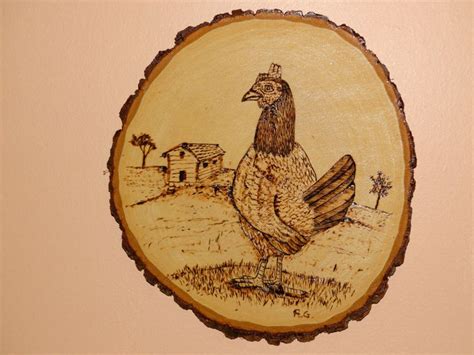 Chicken On The Farm Original Pyrography Chicken Art Woodburning Folk Chicken On The Farm Original Pyrography Chicken Art Woodburning Folk