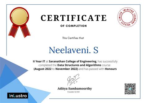 Neelaveni S On Linkedin 🎊data Structures And Algorithms Course At