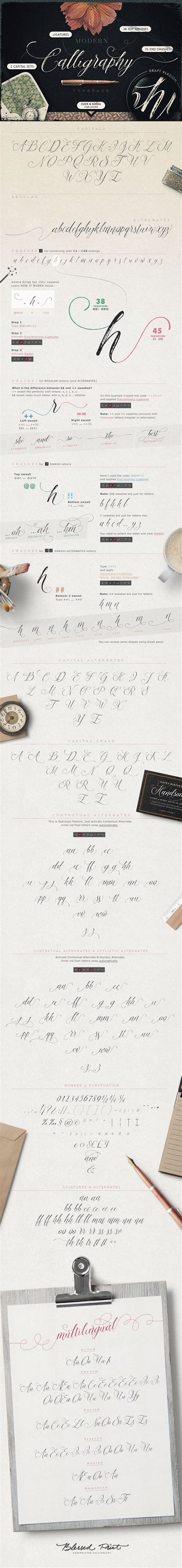 amelia script draft version 151809 script font bundles