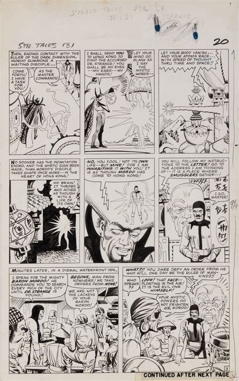 Steve Ditko Original Artwork For Strange Tales 131 Page 3