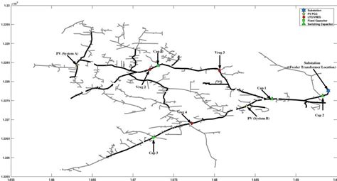 Ieee 8500 Test Feeder With The Integration Of Pvs Systems A And B Download Scientific Diagram
