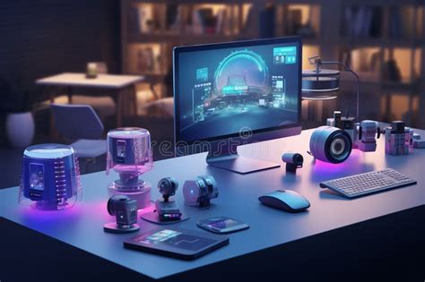 Smart Home Security Systems With Cameras And Senso Stock Illustration