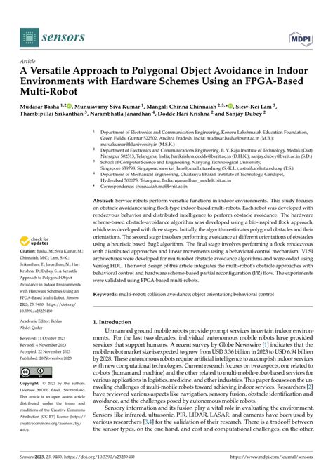 Pdf A Versatile Approach To Polygonal Object Avoidance In Indoor Environments With Hardware