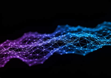 Abstract Purple Blue Data Network Wave Stock Illustration Illustration Of Innovation