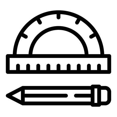 Engineer Protractor Pen Icon Outline Style Vector Art At Vecteezy