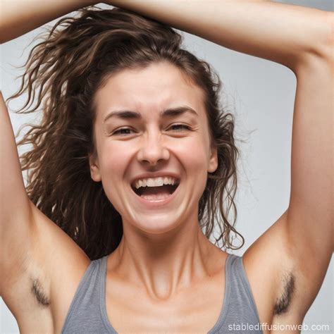 Woman With Arms Raised Hairy Armpits Stable Diffusion Online