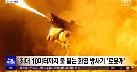 [이 시각 세계] 최대 10미터까지 불 뿜는 화염 방사기 로봇개