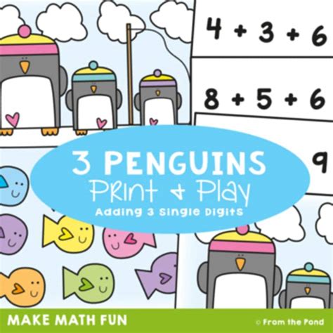Adding 3 Numbers Game Fun Math Activity For First Grade By From The Pond