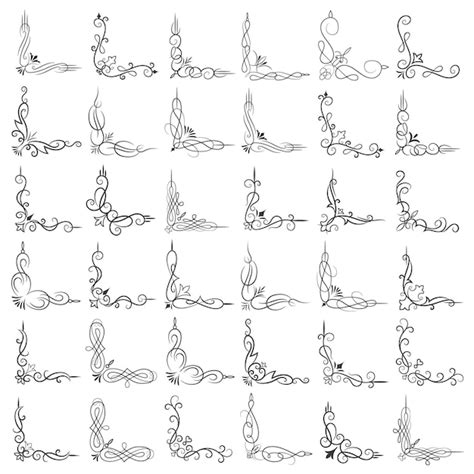 Premium Vector Vector Illustration Of Decorative Corner Frame Set Set