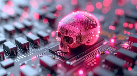 Illuminated Circuit Brain Symbolizing Advanced Ai And Neural Network Technology On Digital