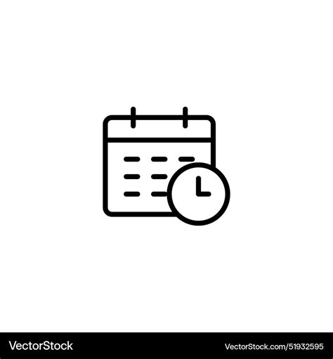 Time Management Calendar Clock Icon Ideal Vector Image