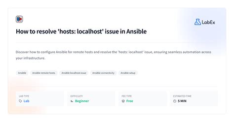How To Resolve Hosts Localhost Issue In Ansible Labex