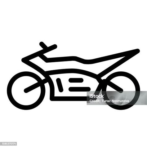 스포츠 바이크 라인 아이콘 속도 도로 운송 기호 흰색 배경에 모토크로스 오토바이 벡터 기호 스포츠 오토바이 아이콘 개요 스타일 모바일 개념 웹 디자인 벡터 그래픽 10에