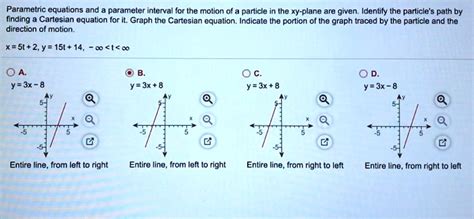 solved parametric equations and parameter interval for the motion of a