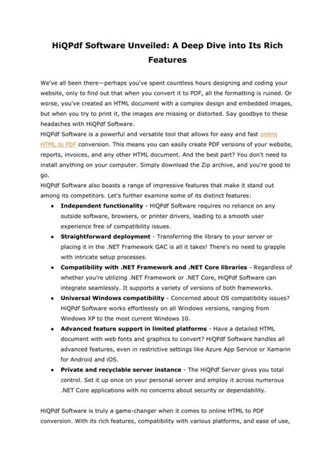 PPT - HiQPdf Software Unveiled A Deep Dive into Its Rich Features PowerPoint Presentation - ID ...