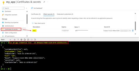 azure cli how to create a new client secret with a specific