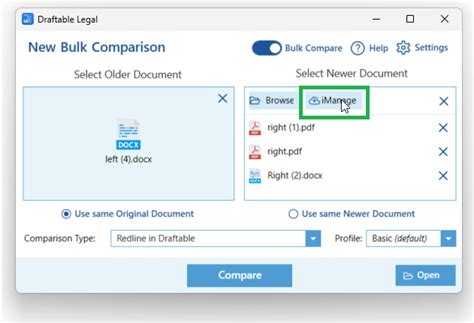 Bulk Compare How To Load And Run Multiple Comparisons At Once Draftable