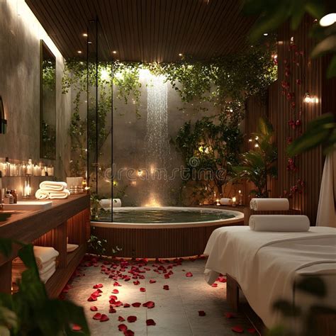 A Luxurious Spa Salon With A Serene Atmosphere Dim Ambient Lighting