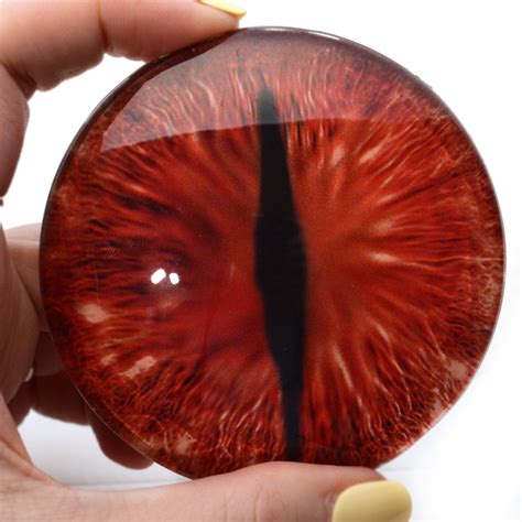 Large 78mm Red Dragon Glass Eyes Handmade Glass Eyes