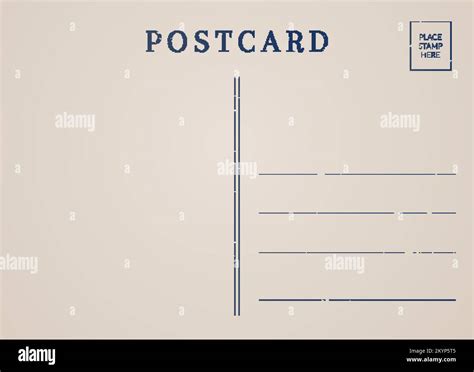 Postcard Background Template Postal Card Back Design Stock Vector