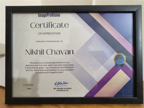 nikhil chavan on linkedin certificateofappreciation gratitude