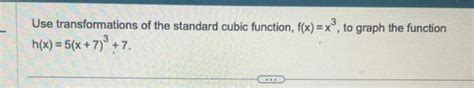 Solved Use Transformations Of The Standard Cubic Function