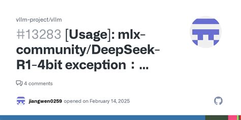 Usage Mlx Communitydeepseek R1 4bit Exception：oserror Datacodingmodel 671b Msdir Does
