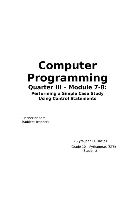 Computer Programming Mod7 8 Dacles Zyra Jean D Computer Programming