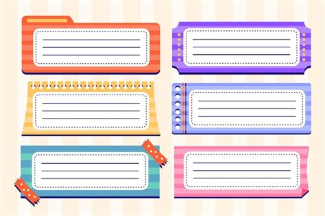 Free Vector Hand Drawn Notebook Label Collection Free Vector Hand Drawn Notebook Label Collection