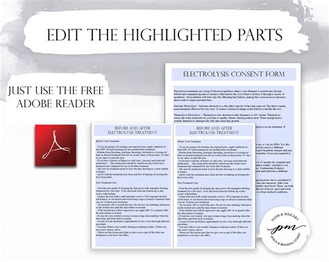 Electrolysis Consent Forms Electrolysis Client Consultation Etsy