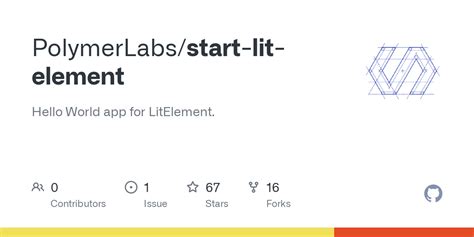 github polymerlabs start lit element hello world app for litelement