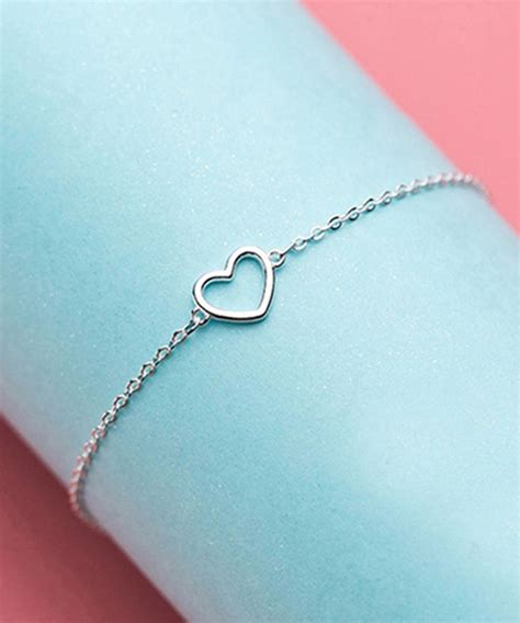 당일배송silver 925 Wristlet003 심플 하트 실버 팔찌 데일리 레이어드 팔찌 여자 학생 순은 실팔찌 무알러지