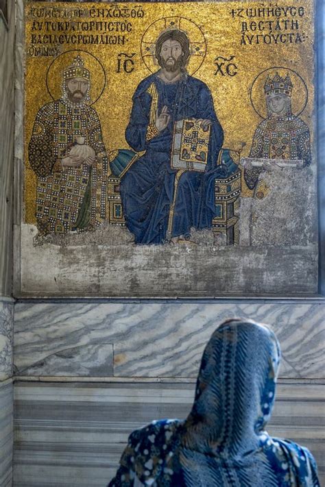 Turkiye Istanbulhagia Sophia A Byzantine Mosaic Depicting Jesus
