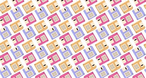 Premium Vector Y2k Pattern 90s Background Diskettes Seamless Pattern Floppy Disk Ornament