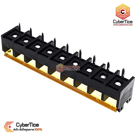 ขั้วต่อ Terminal Block With Cover Hb9500 9ขา เทอมินอลบล๊อก พร้อมฝาปิด ระยะขา 10mm 300v25a ขาย