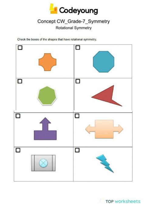 Rotational Symmetry Concept Cw Interactive Worksheet Topworksheets