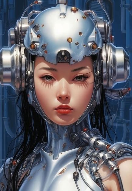 Cyberfemale Cyborg Futuristic Robotic Girl Premium Ai Generated Image