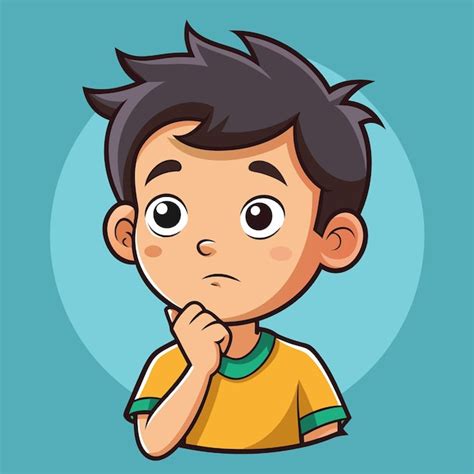 Ilustración De Dibujos Animados Vectoriales De Un Niño En Duda Por