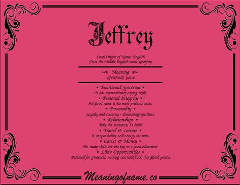 Jeffrey Meaning Of Name
