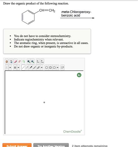 Draw The Organic Product For The Following Reaction