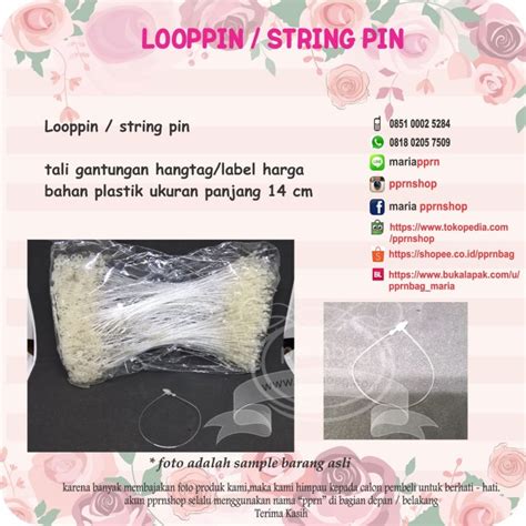 Jual Loop Pin String Pin Putih Tali Hangtag Tali Lebel Kota