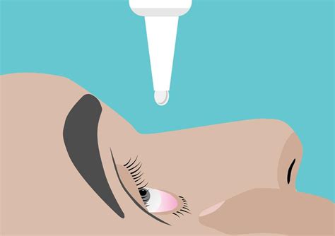Man Using Finger Opening Eyelid And Applying Eyedropper Vector