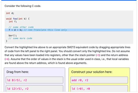 Solved Consider The Following C Code Int D Void Fooint K