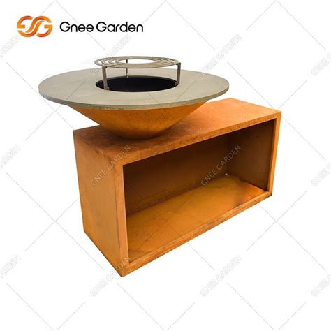 China Customized Corten Steel Rectangular Fire Pit Bbq Manufacturers