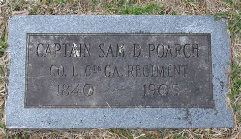 Cpt Sam D Poarch 1840 1905 Homenaje De Find A Grave