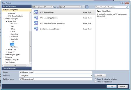 WCF Service Library In A Web Application Using VB NET