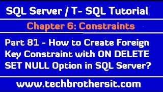How To Create Foreign Key Constraint With On Delete Cascade In Sql Server Sql Server Tutorial