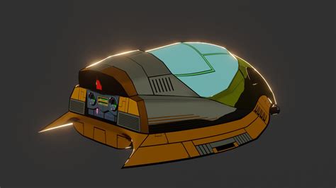 artstation blender stylized shader eevee with 3d model spaceship